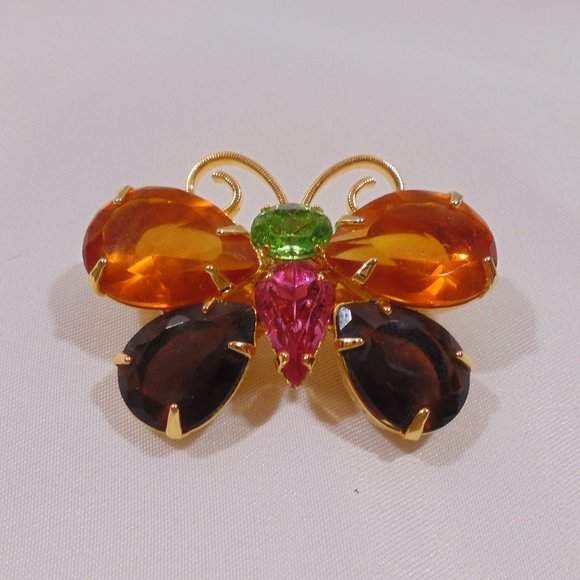 Joan Rivers | Jewelry | Vintage Joan Rivers Big Crystal Butterfly ...